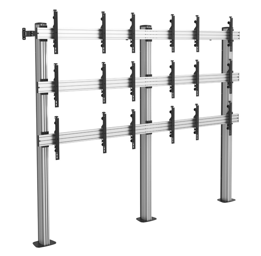 Revez 9 Screen Video Wall Bolt Down Stand for 45-50" Displays (3X3 ...