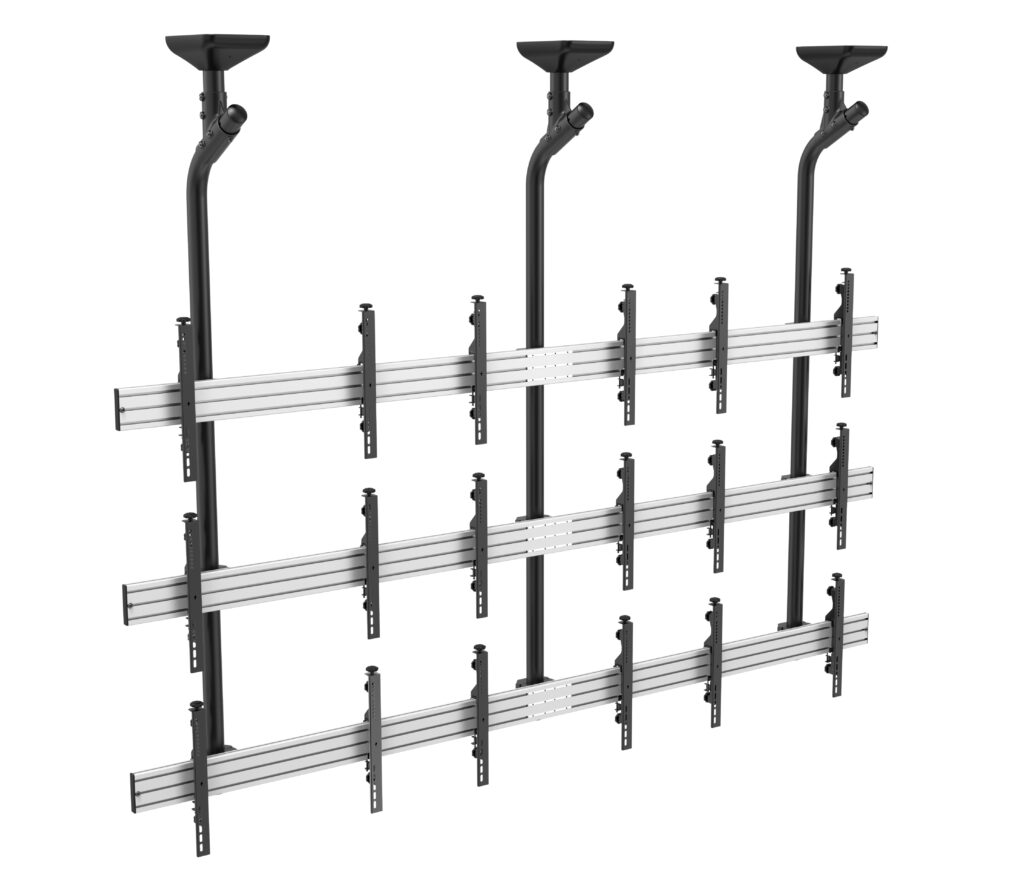 Revez 9 Screen Ceiling Mounted Video Wall for 45-50" Screens (3x3 ...